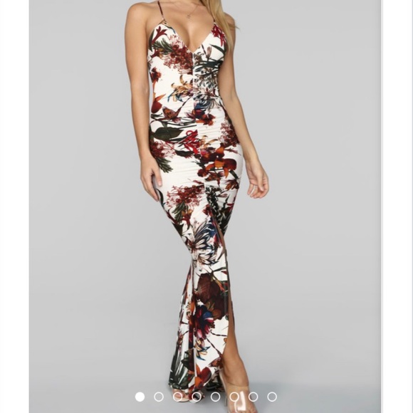 Fashion Nova | Dresses | Fashion Nova Ruched Maxi Chasing Waterfalls Dress | Poshmark